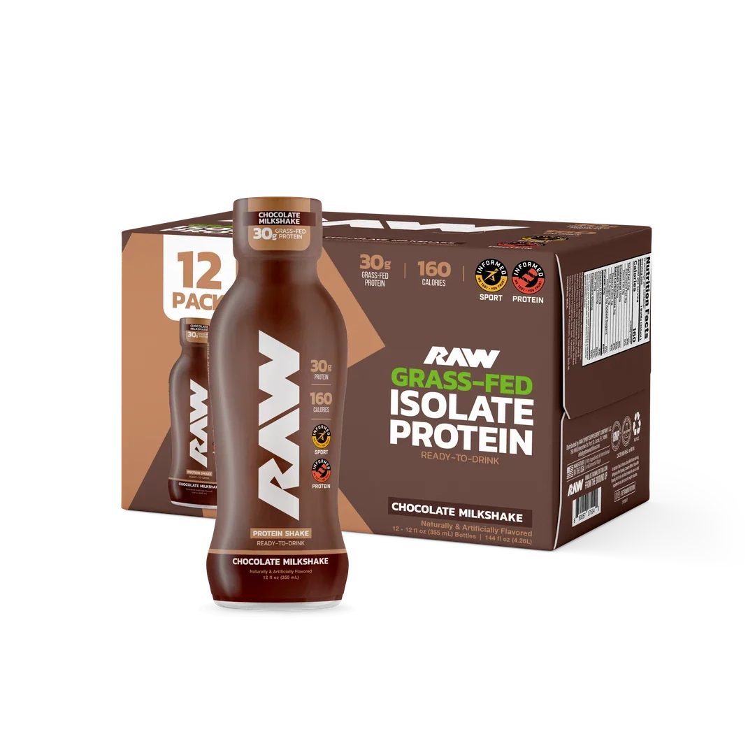 RAW Nutrition Protein Isolate Chocolate Milkshake RTD UK – 30g Grass ...